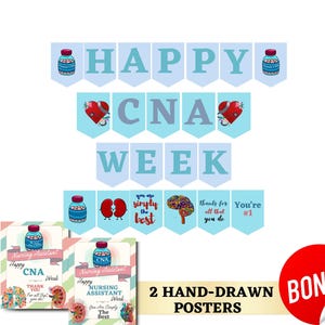 Blue Happy CNA Week Banner Printable / CNA Appreciation Week Banner ...