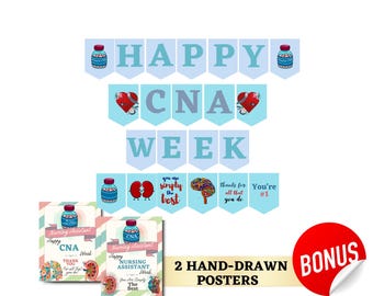 Green Happy Nursing Assistant Week Banner Printable / NA Appreciation ...