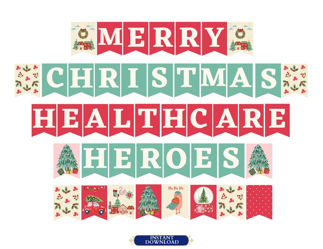 Merry Christmas Healthcare Heroes Banner Printable / Printable ...