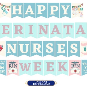 Perinatal Nurses Week Printable Banner, Handdrawn Perinatal Nurse Sign ...