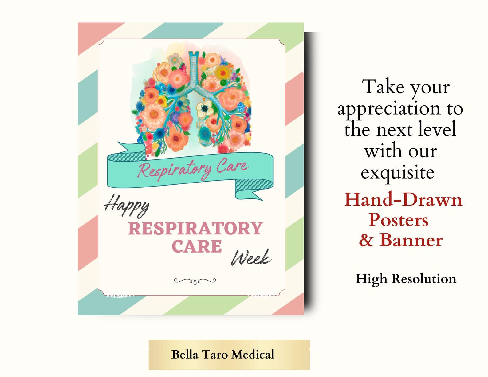 Happy Respiratory Care Week Banner Printable, Hand-drawn Respiratory Therapist Appreciation ...