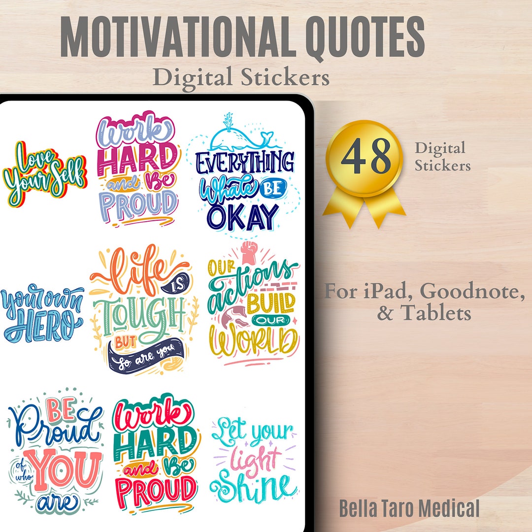 Motivational Quotes Digital Stickers (pre-cropped), Inspirational ...