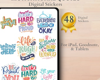Motivational Quotes Digital Stickers (pre-cropped), Motivational Quotes ...