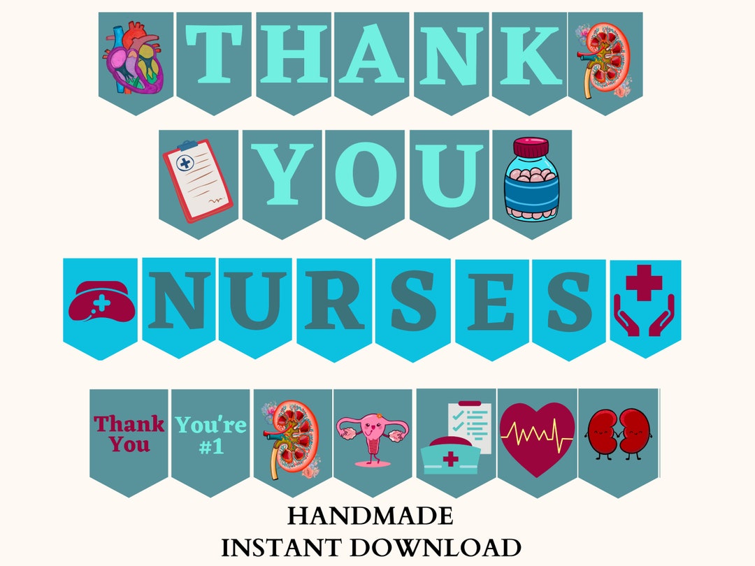 Thank You Nurses Sign, Nurses Week Banner, Handmade Medical Banner ...