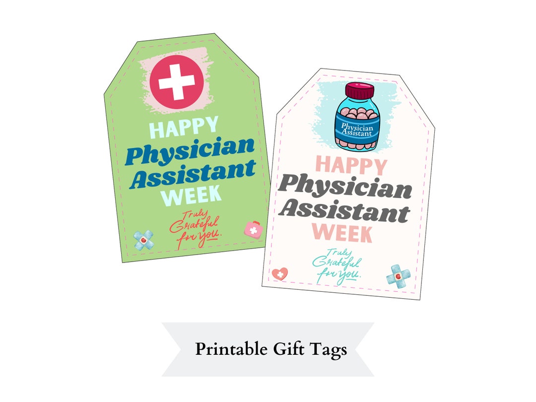 Physician Associate PA /physician Assistant Week Gift Tags, Hand-drawn ...