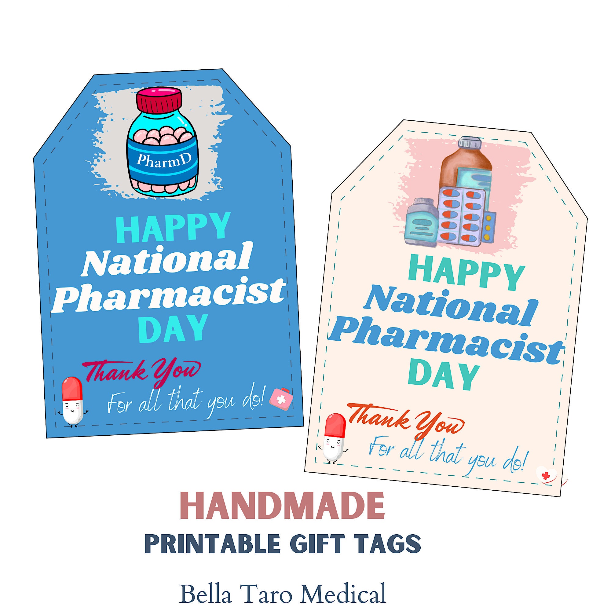 Happy Pharmacist Day Tag Printable / Handmade Pharmacist Day ...