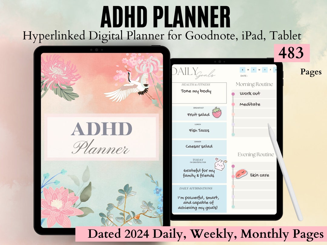 ADHD Digital Planner,adhd Digital Planner for Adults, 2024 Dated ...