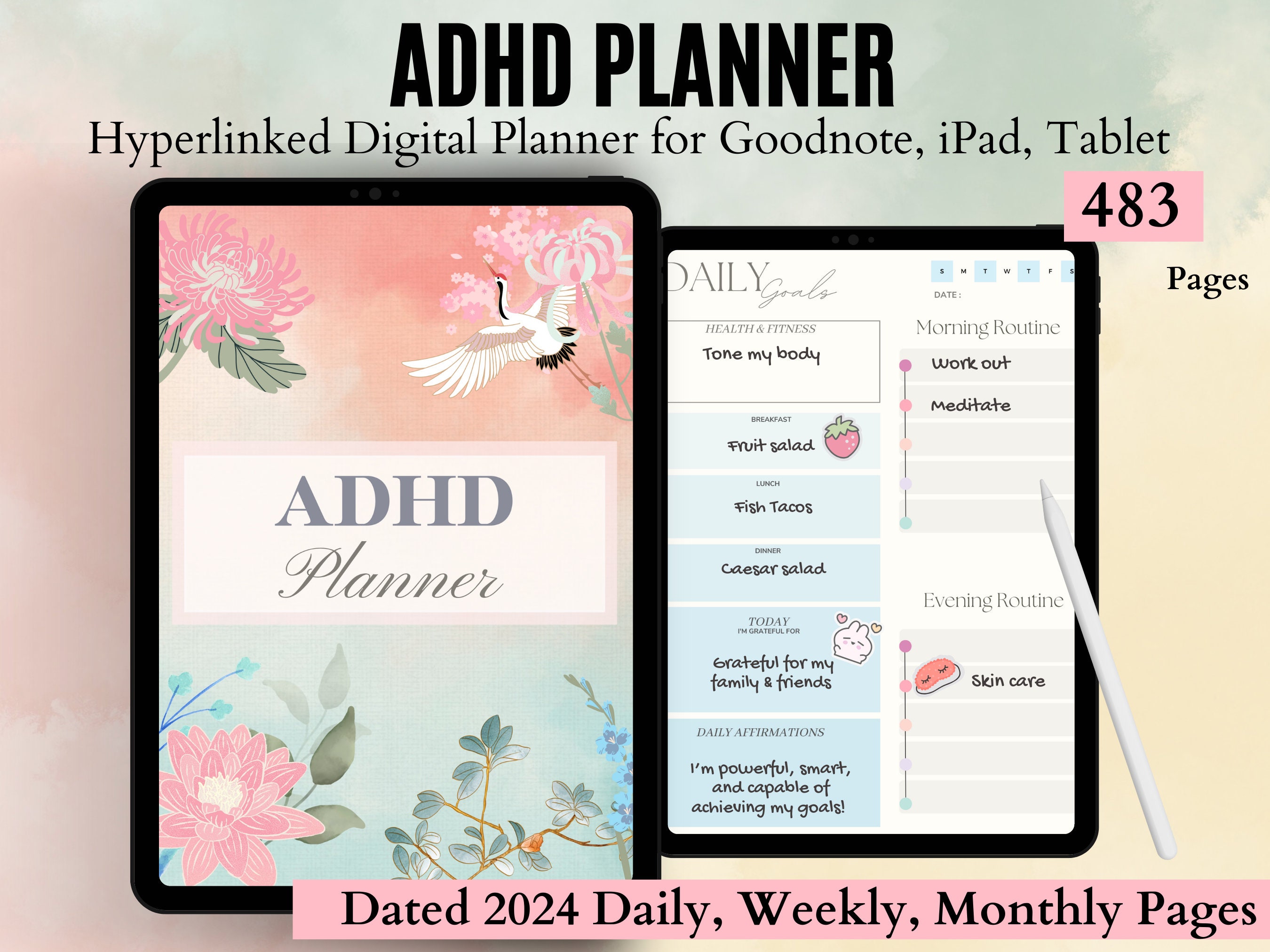 ADHD Digital Planneradhd Digital Planner for Adults 2024 - Etsy