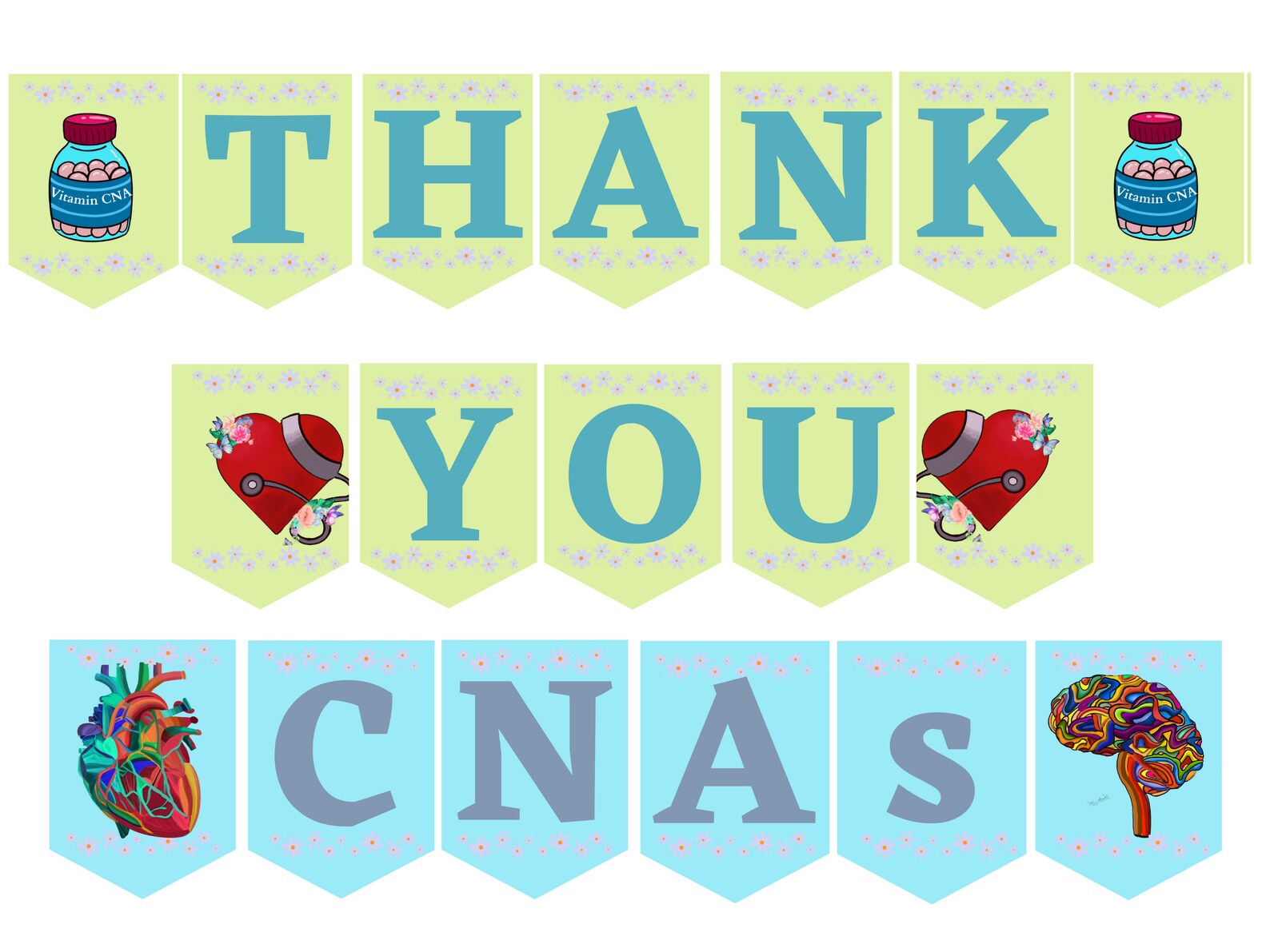 Thank You Cnas Printable Banner, Certified Nursing Assistant Week ...
