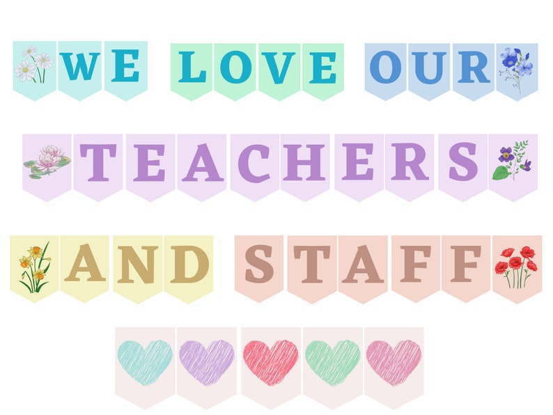 Teacher Appreciation Week Banner Printable / Hand-painted Teacher ...