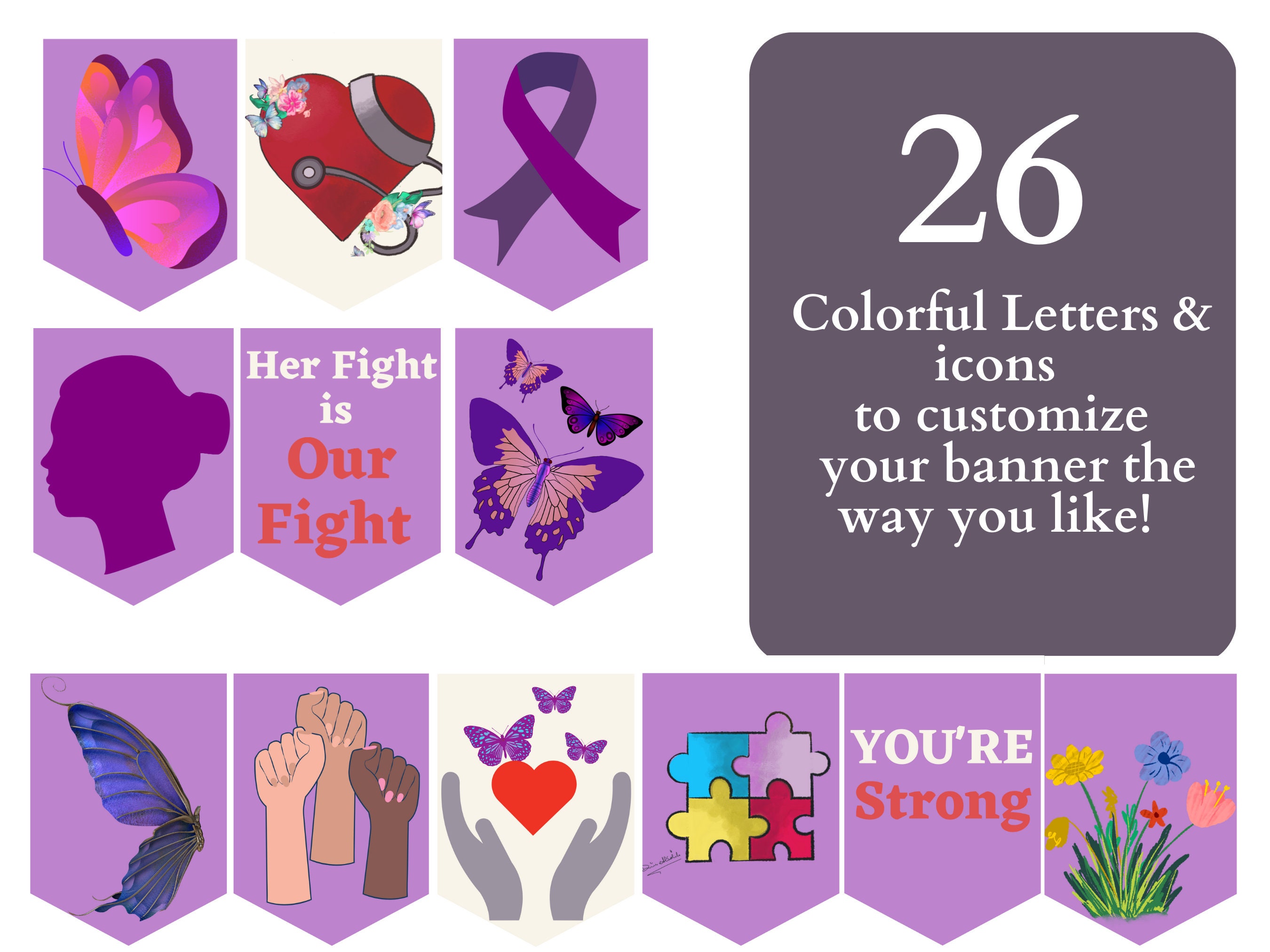 Lupus Awareness Printable Banner, Women's Lupus Warrior Sign, Lupus ...