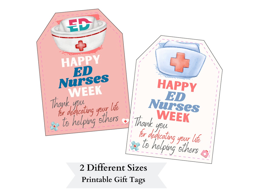 Emergency Nurses Week Gift Tags Printable, ED Nurse Week Gift ...