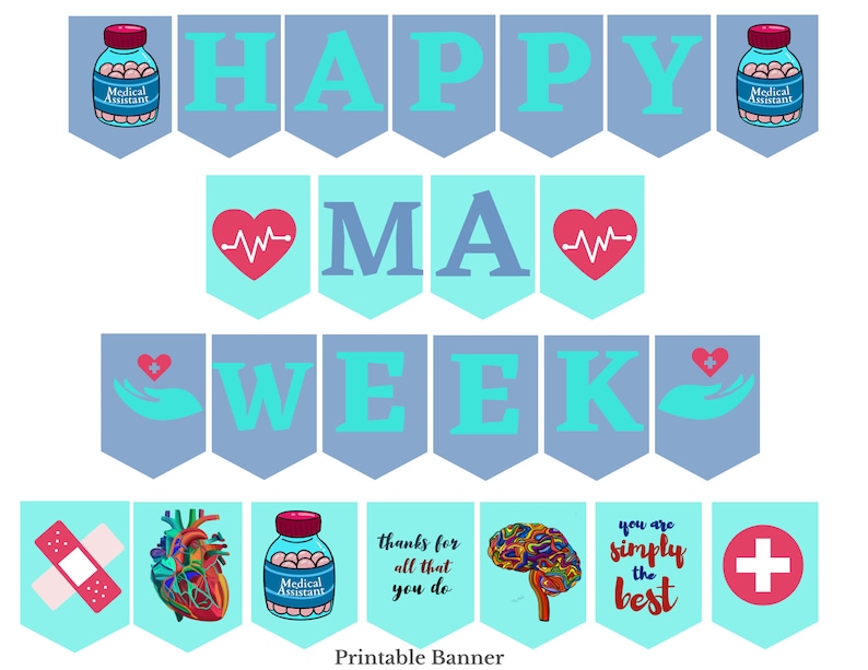 Medical Assistant Week Printable Banner, Happy MA Week, Medical ...
