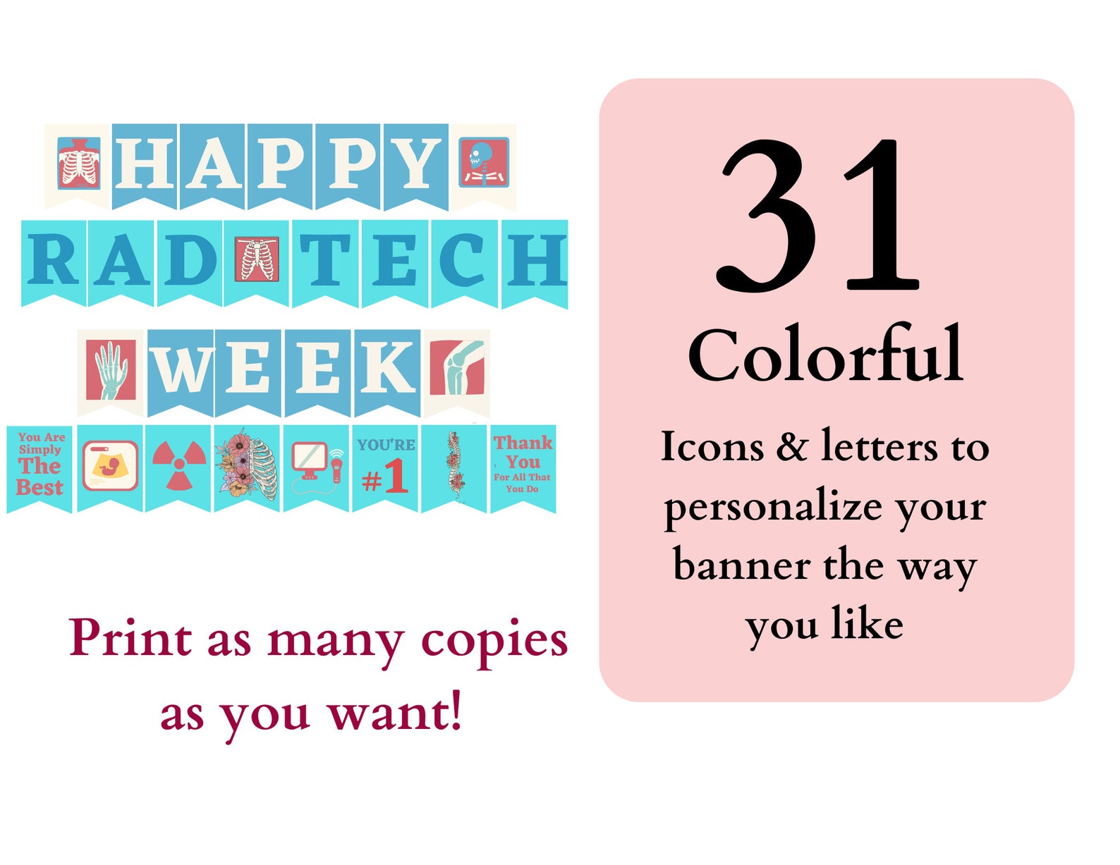 Radiologic Tech Week Printable Banner, Radiology Tech Week Banner, Rad ...