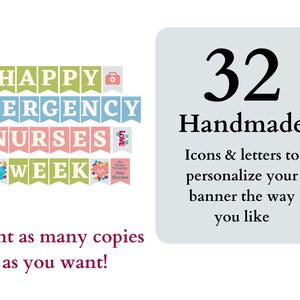 Happy Emergency Nurses Week Banner Printable and Posters / Hand-drawn ...