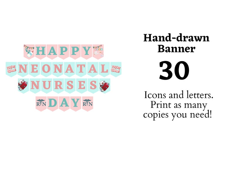 Neonatal Nurses Day Printable Banner / Hand-drawn Happy Neonatal Nurses ...