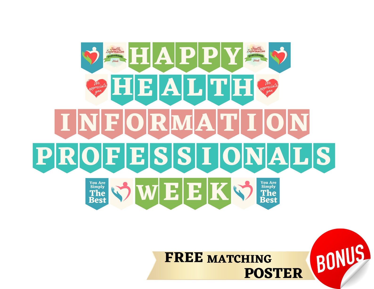Health Information Professionals Week Printable Banner, Health ...
