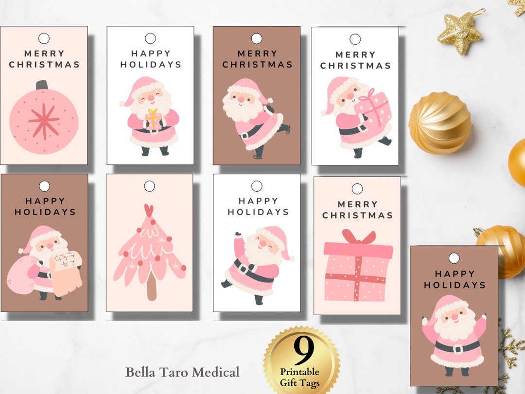 Santa Christmas Gift Tags Printable Holiday Candy Chocolate Cookie Gift ...