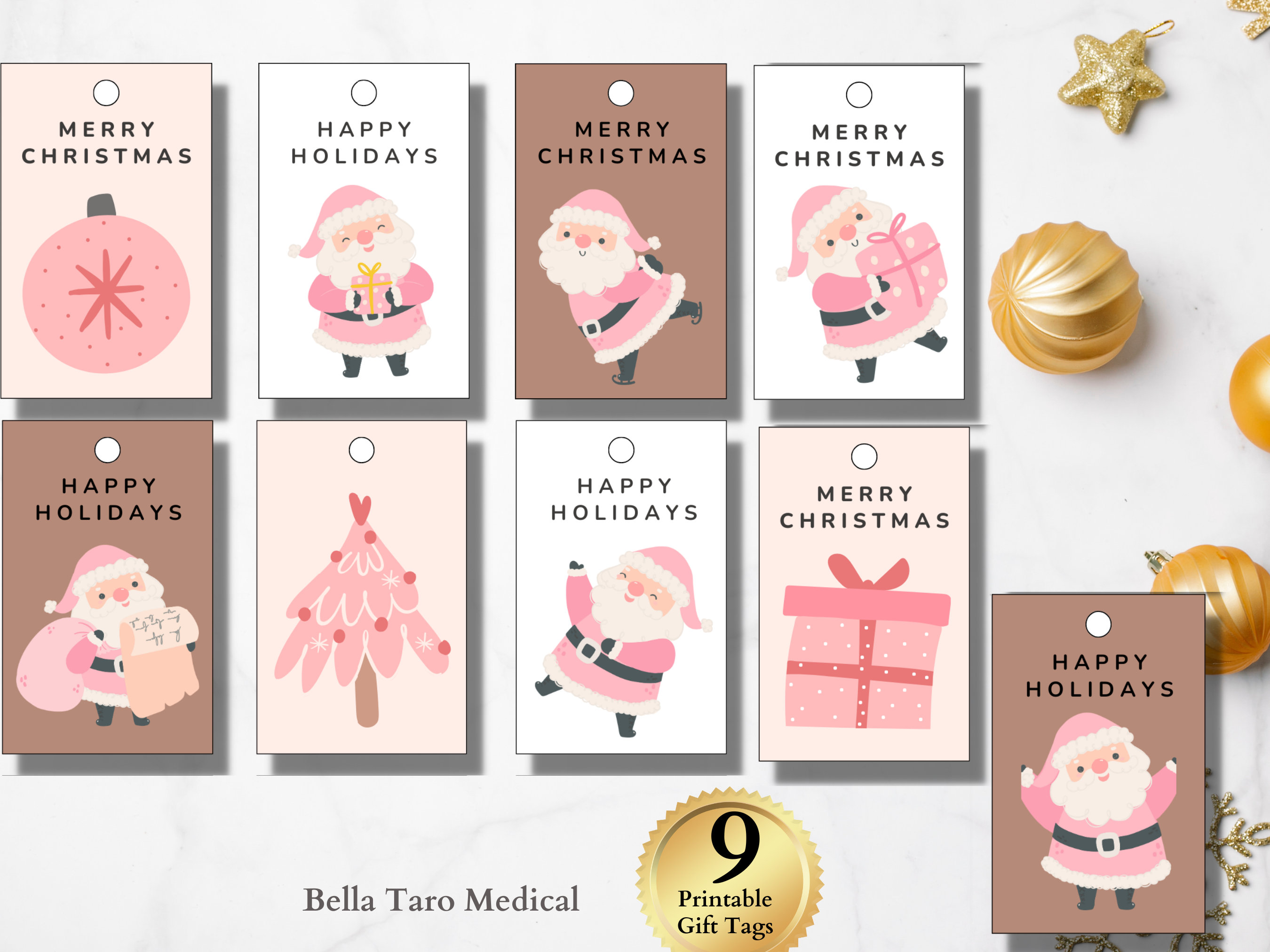 Santa Christmas Gift Tags Printable Holiday Candy Chocolate Cookie Gift ...