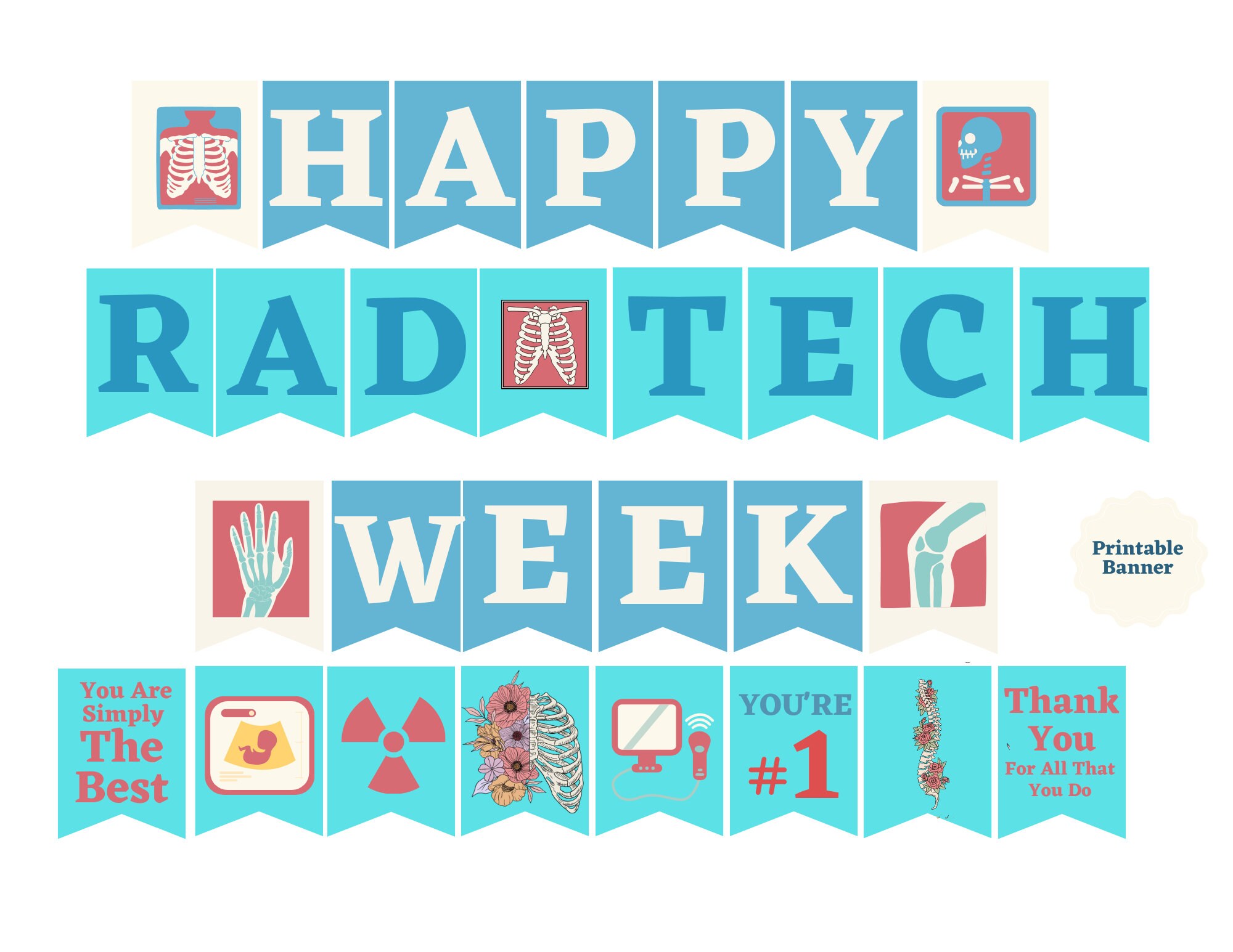 Radiologic Tech Week Printable Banner, Radiology Tech Week Banner, Rad ...