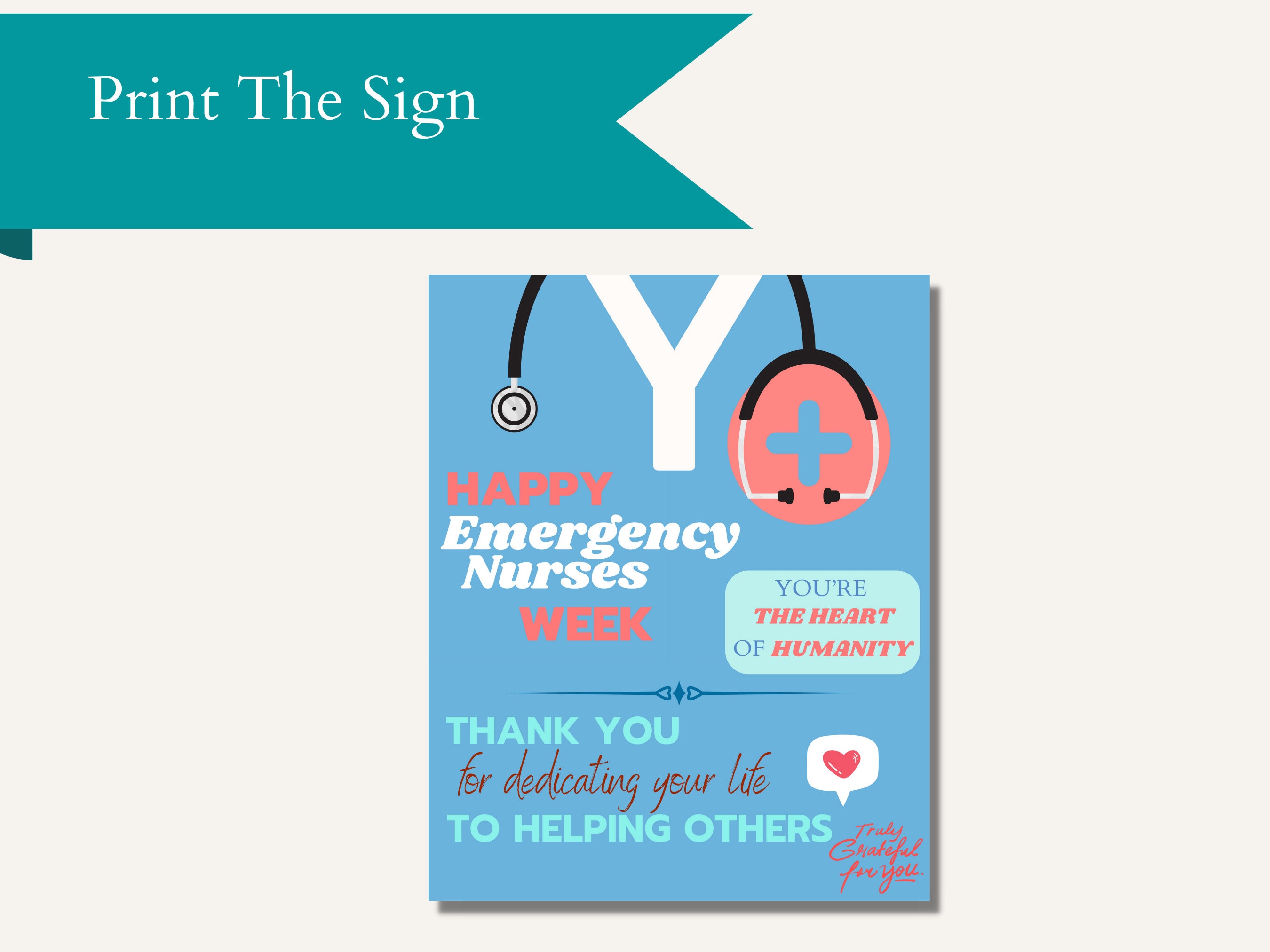 ER Nurses Week Sign Printable / Emergency Nurses Week Poster / ER Nurse ...