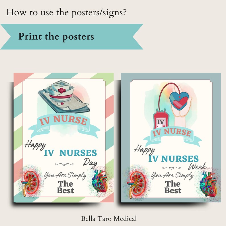 IV Nurses Day Signs Printable Posters, Hand-drawn Infusion Nurse ...