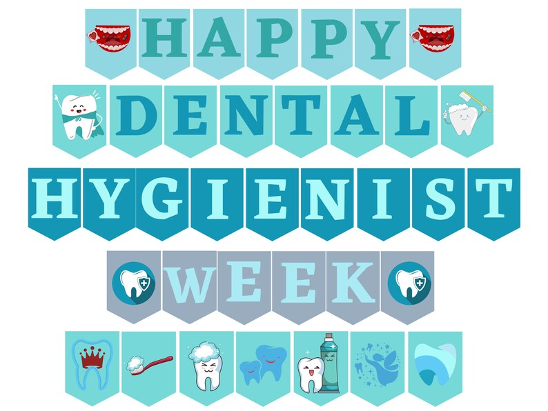 Dental Hygienist Week Banner Printable / Dental Hygienist Appreciation ...