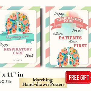 Happy Respiratory Care Week Banner Printable, Hand-drawn Respiratory ...