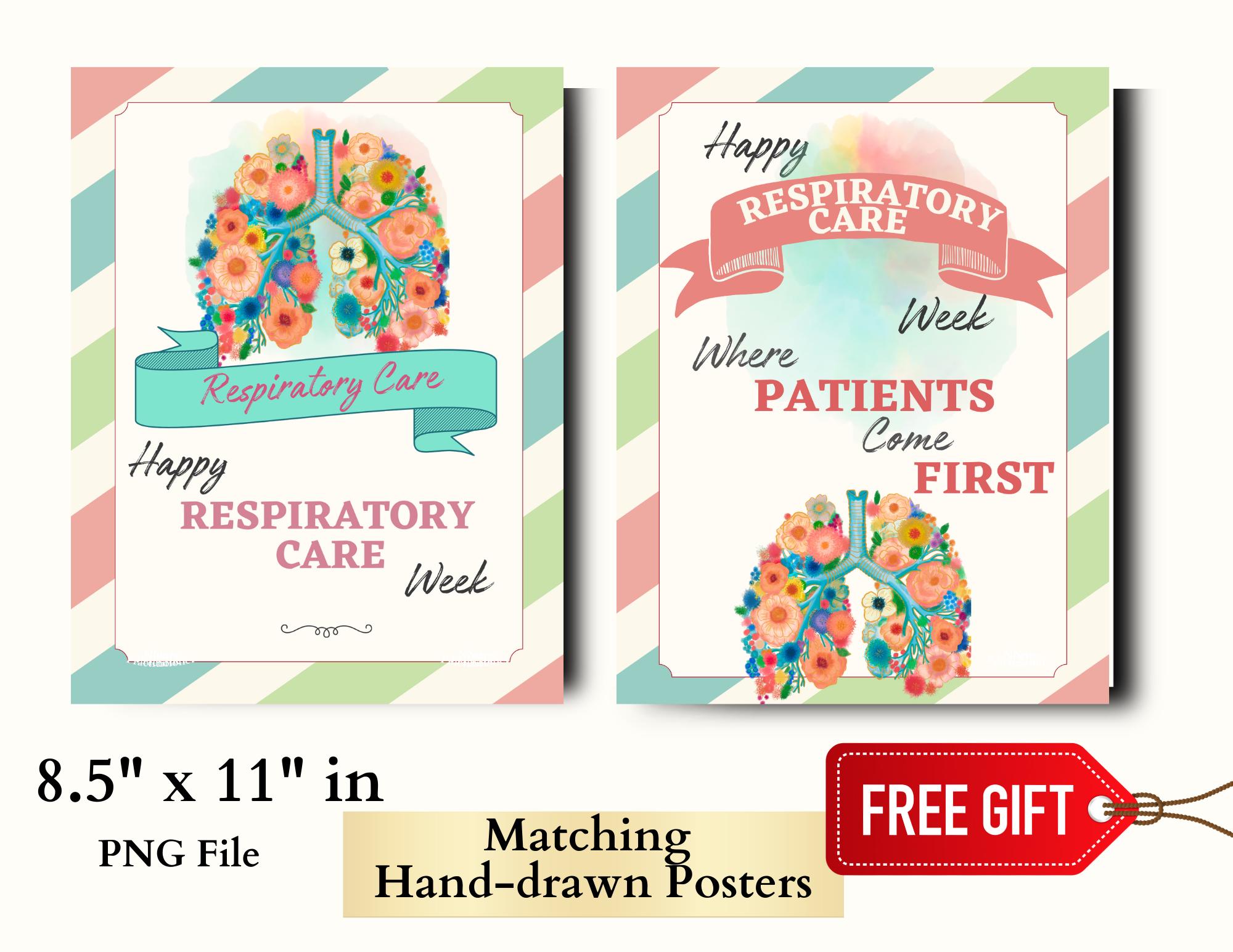 Happy Respiratory Care Week Banner Printable, Hand-drawn Respiratory ...