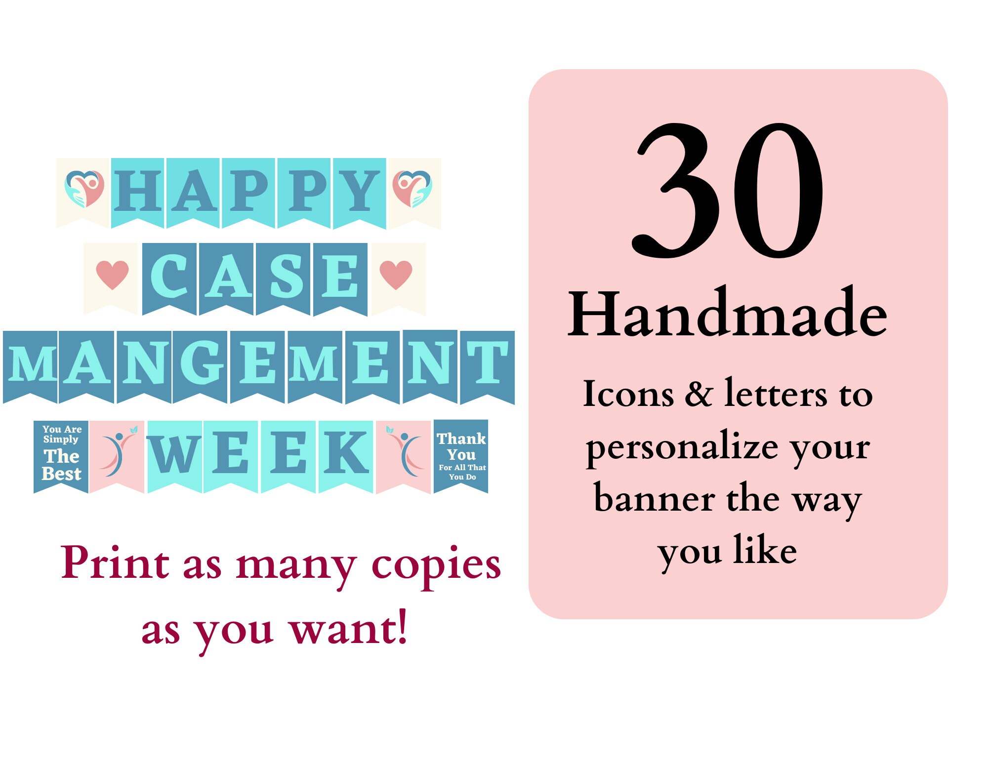 Happy Case Management Week Banner Printable / Case Manager Week Banner ...
