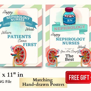 Happy Nephrology Nurses Week Printable Banner, Hand-drawn Nephrology ...