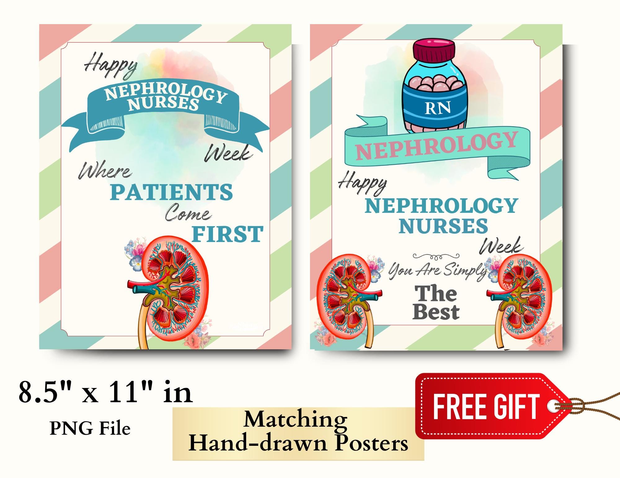Happy Nephrology Nurses Week Printable Banner, Hand-drawn Nephrology ...