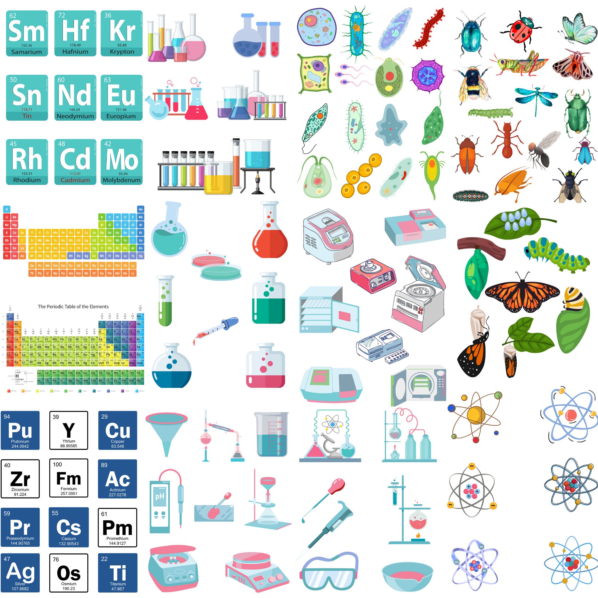 Science & Chemistry Digital Stickers 1000 Pre-cropped iPad Goodnotes ...