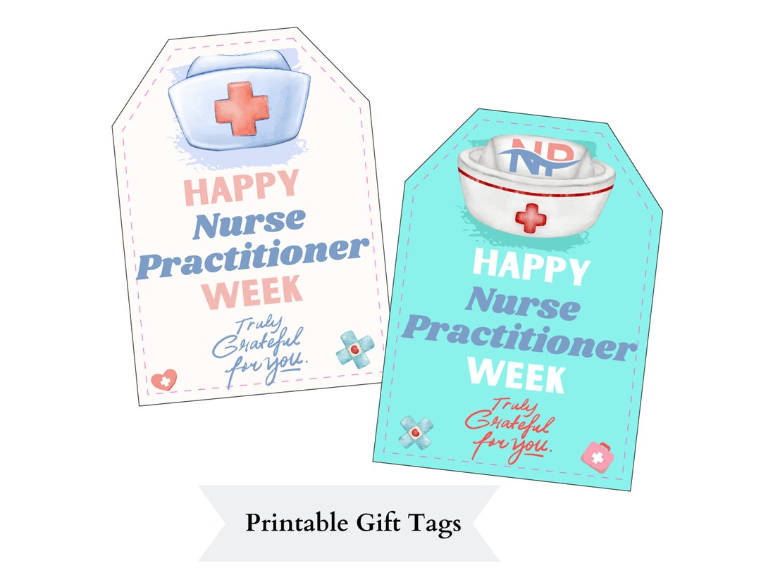 Nurse Practitioner Week Gift Tags: Printable Thank You Stickers (PDF ...