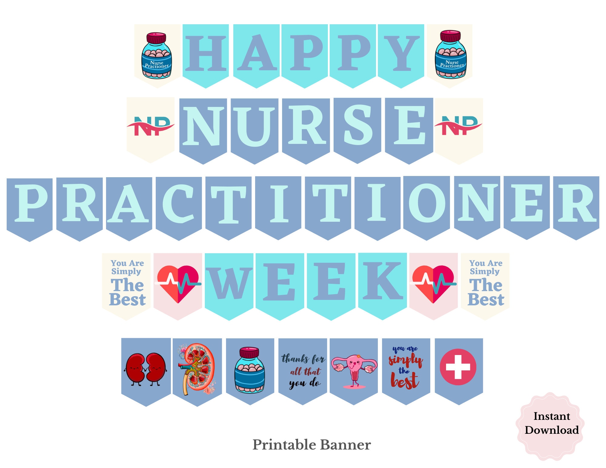 Nurse Practitioner Week Banner Printable, Nurse Gift, Nurse Week Gifts, NP Appreciation Week ...