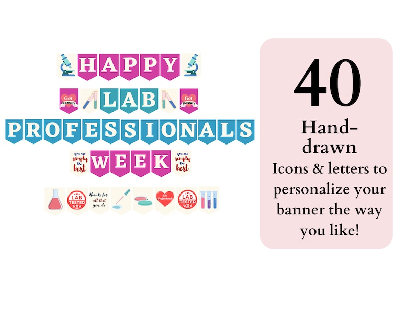 Happy Lab Week Printable Sign, Handdrawn Medical Laboratory ...