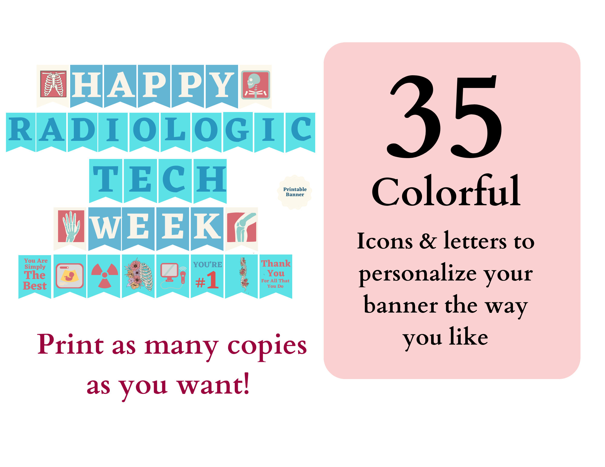Radiologic Tech Week Printable Banner, Radiology Tech Week Banner, Rad ...
