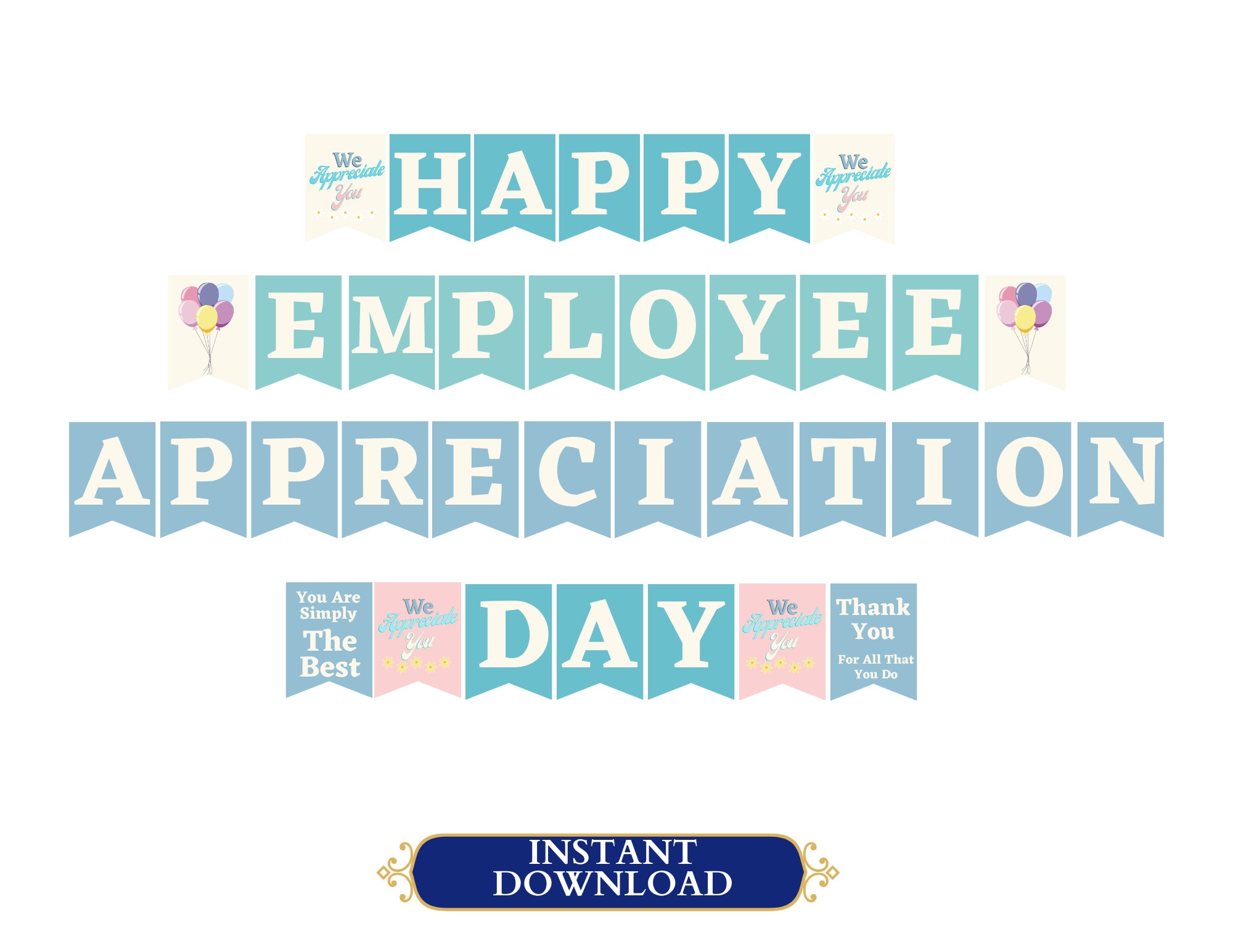Employee Appreciation Day Printable Banner, Happy Employee Appreciation ...