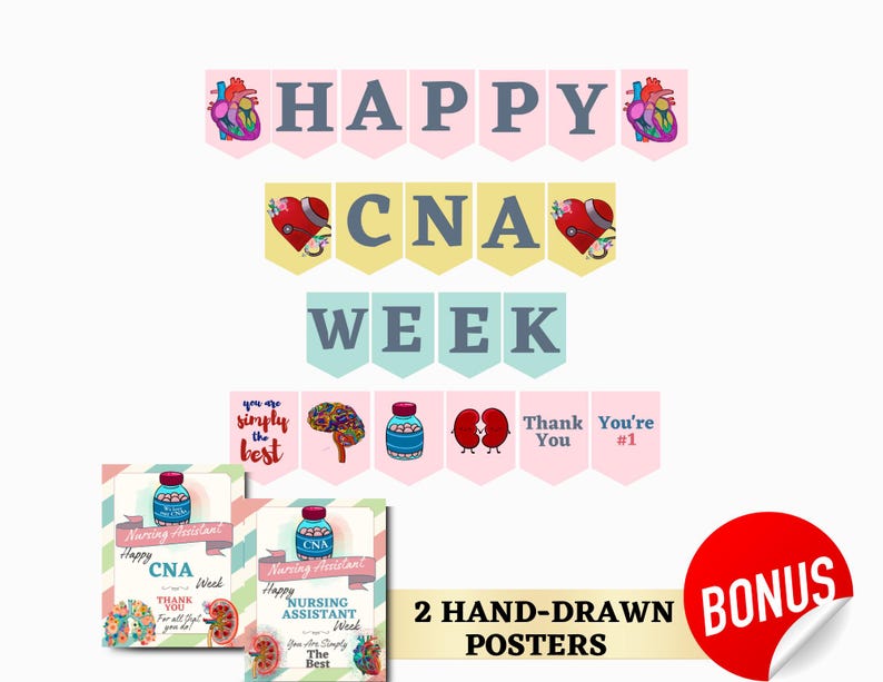 Happy CNA Week Banner Printable / CNA Appreciation Week Banner / Cna ...