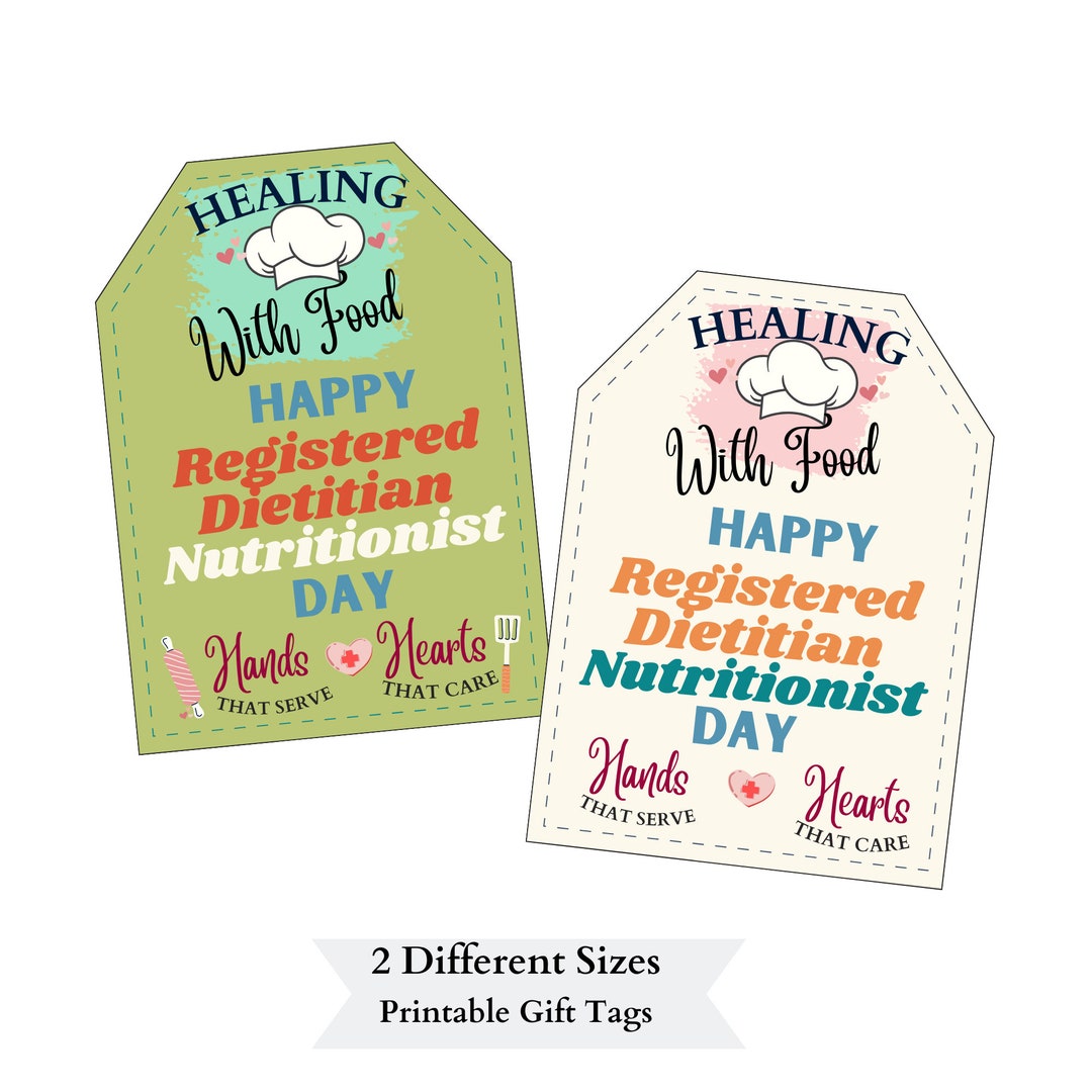 Registered Dietitian Nutritionist Day Gift Tag Printable | Dietitian ...