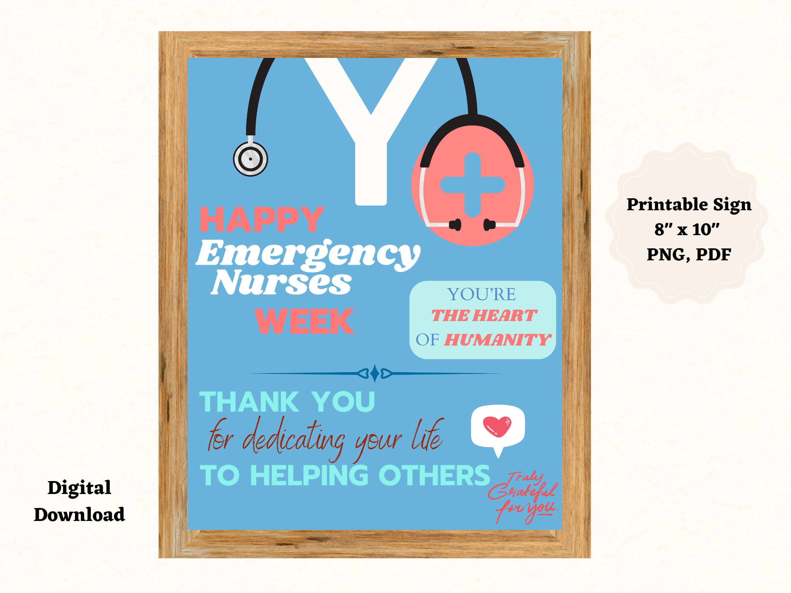 ER Nurses Week Sign Printable / Emergency Nurses Week Poster / ER Nurse ...