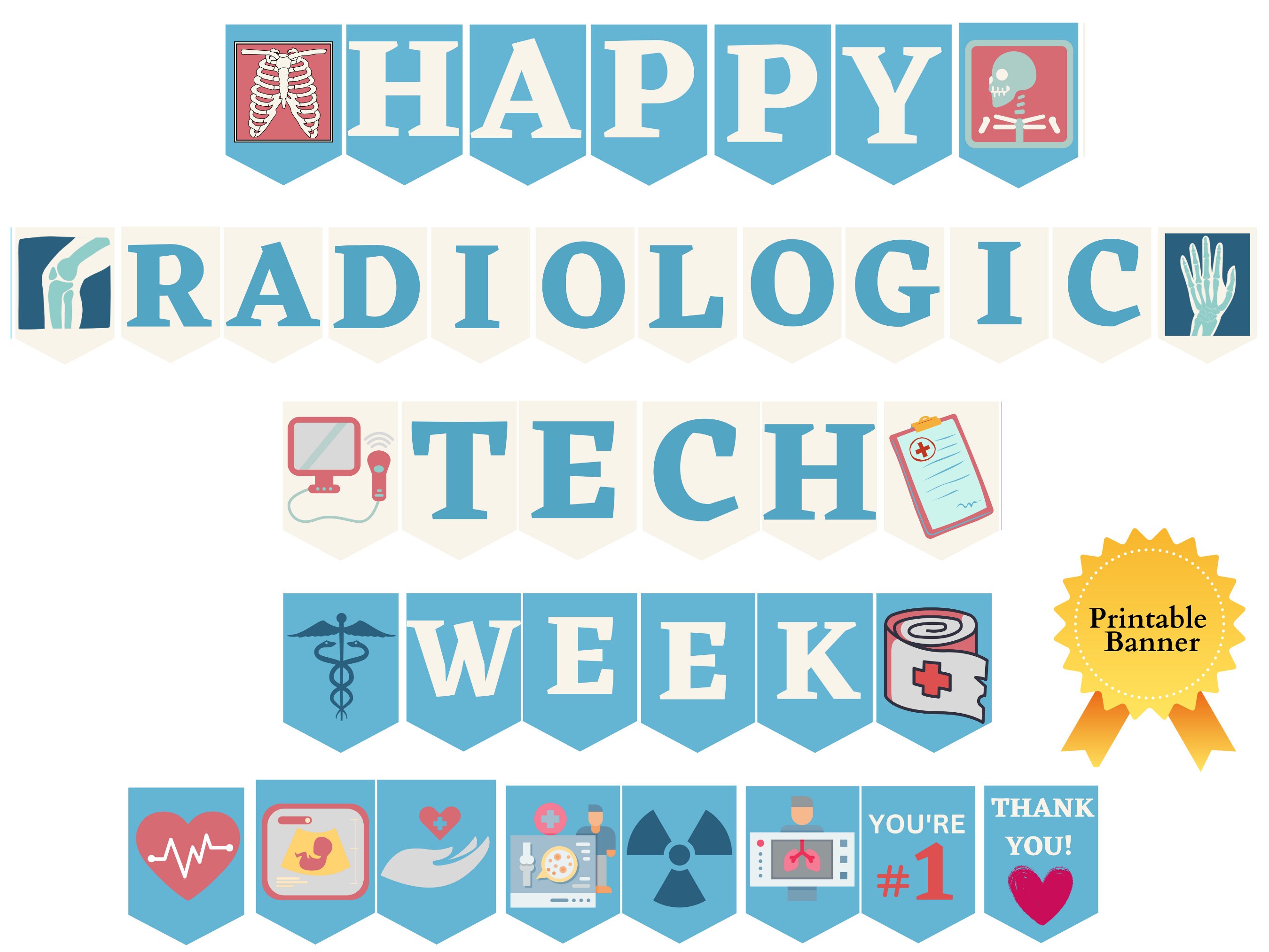 Radiologic Tech Week Printable Banner, Radiology Tech Week Banner, Rad ...