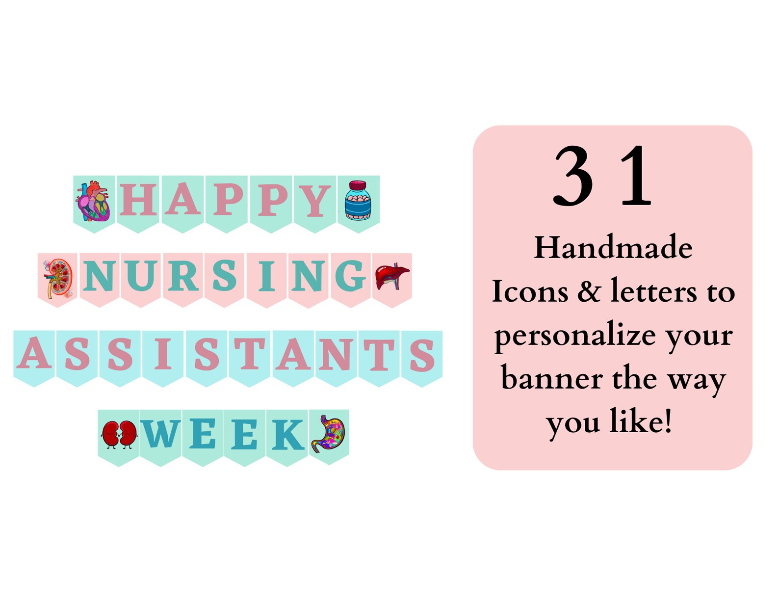 Green Happy Nursing Assistant Week Banner Printable / NA Appreciation ...
