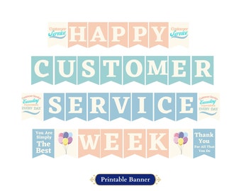 Customer Service Week Printable Banner, Customer Service Week Sign ...
