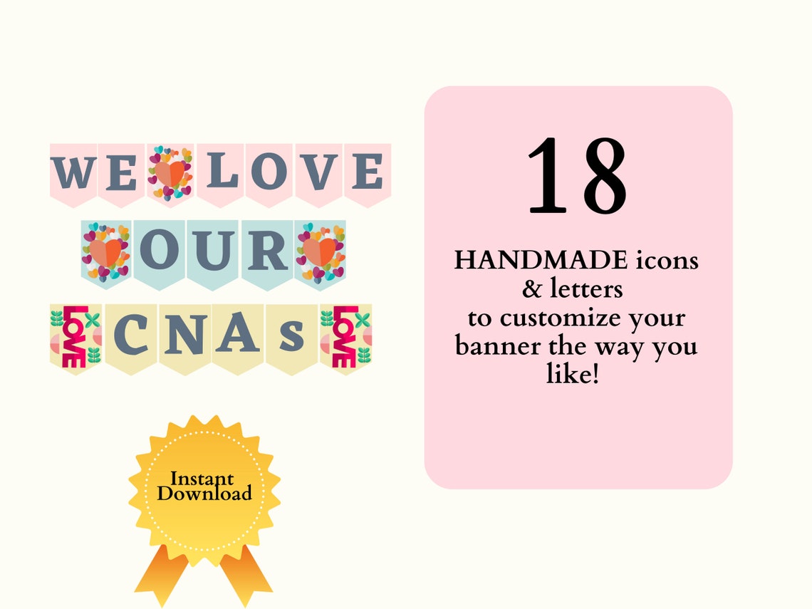 We Love Our Cnas Printable Banner, Certified Nursing Assistant Week ...