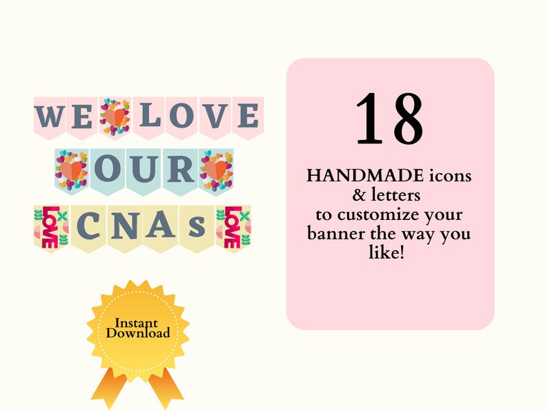 We Love Our Cnas Printable Banner, Certified Nursing Assistant Week ...