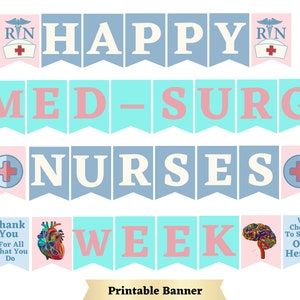 Med-surg Nurses Week Banner Printable / Printable Happy Med-surg Nurses Week Banner / Nurses ...