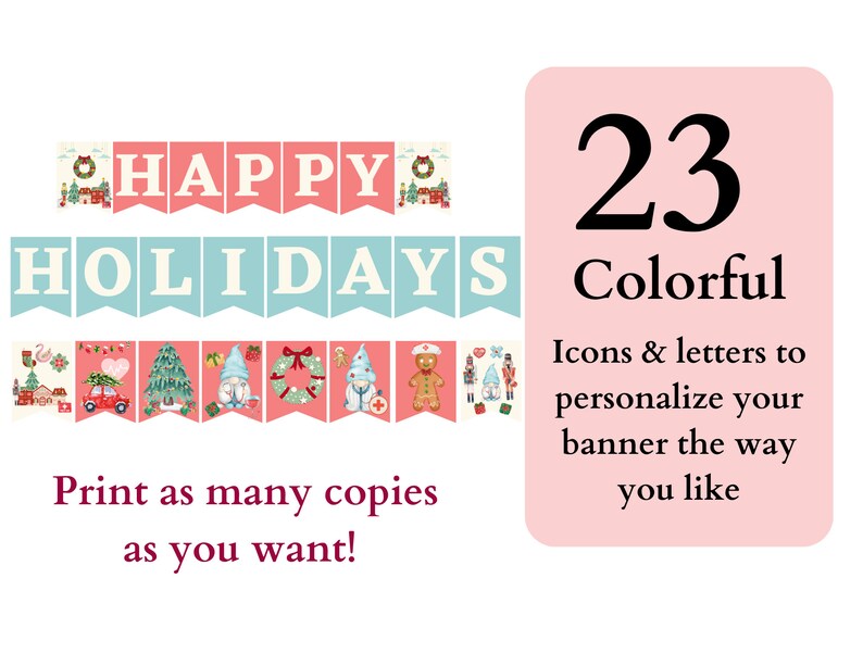 Happy Holidays Nurse Banner Printable / Medical Hospital Christmas ...
