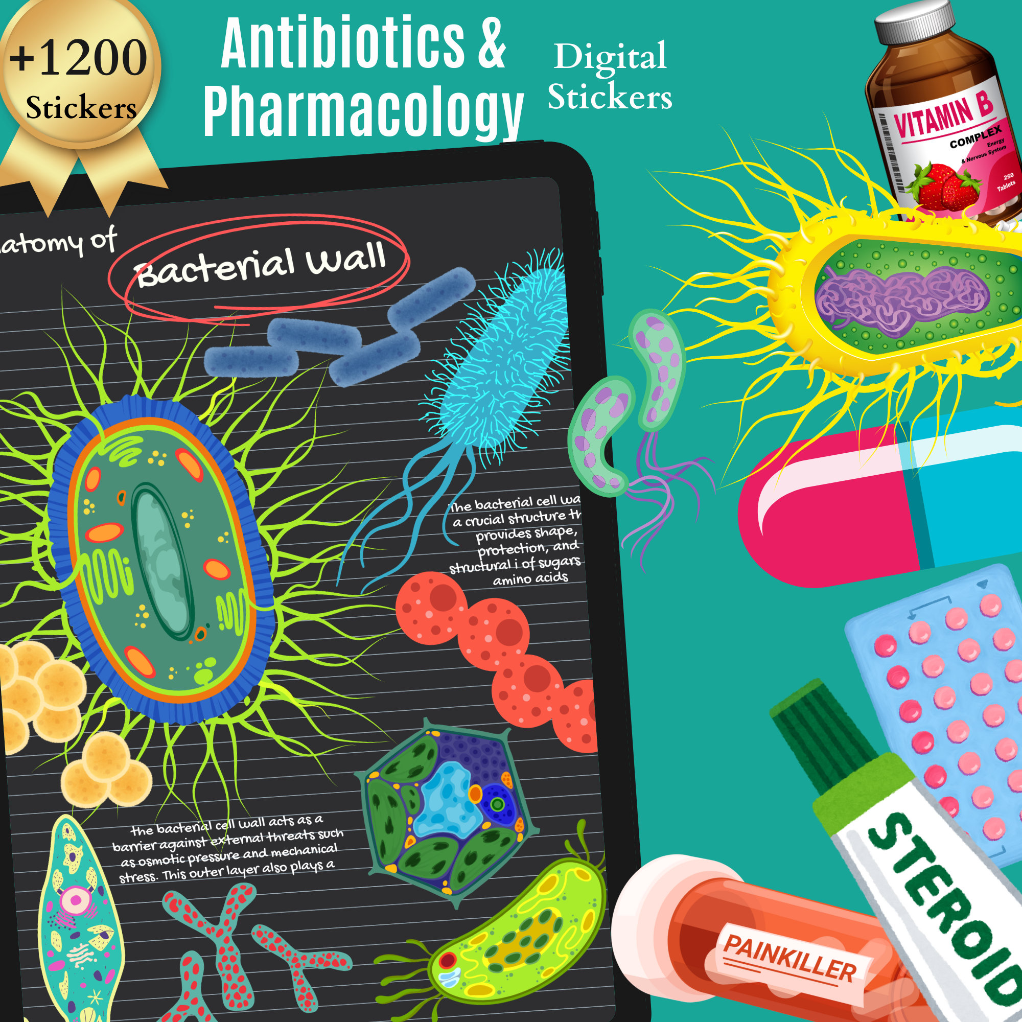 Antibiotics & Pharmacy Digital Stickers Pre-cropped Goodnotes Stickers ...
