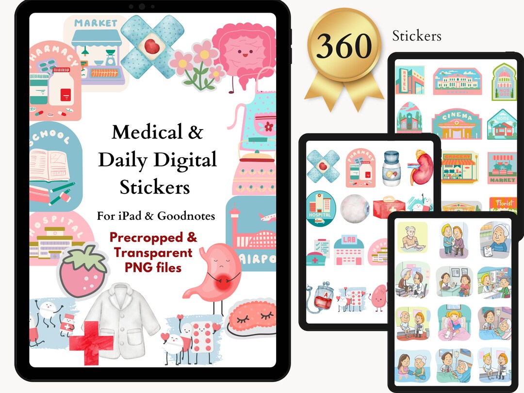 Cute Nurse Digital Stickers | iPad Goodnotes Digital Stickers, Medical ...